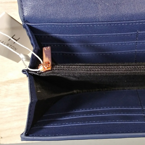 H by Halston | Bags | Nwt Halston Fold Over Quilted Wallet Navy | Poshmark